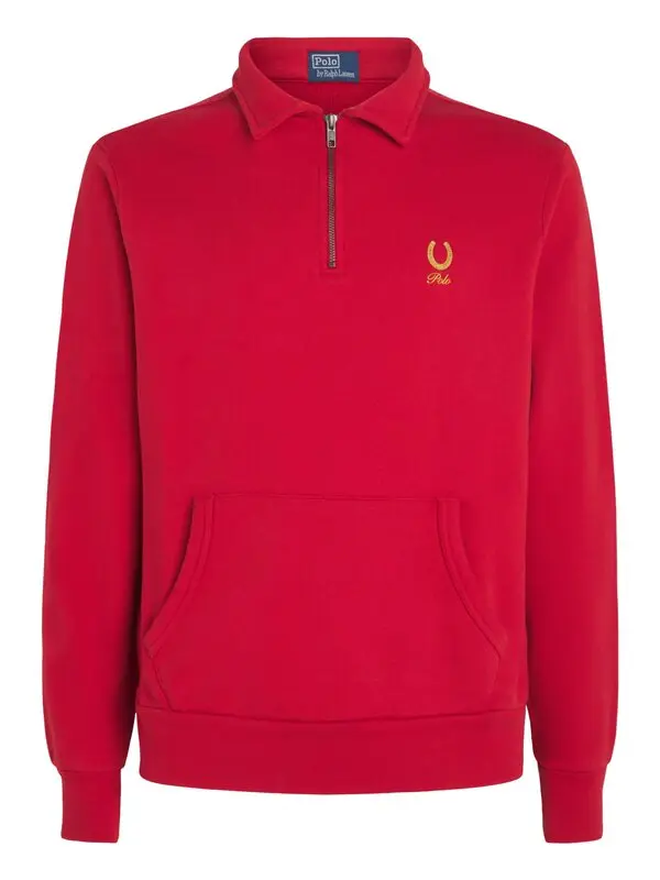 Polo Ralph Lauren Cotton Quarter-zip Sweater - Red