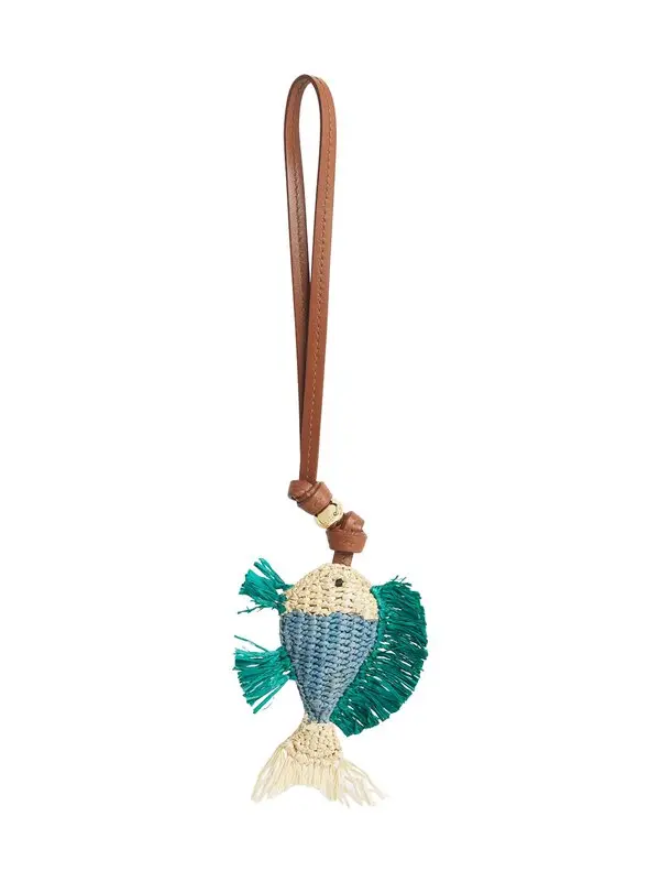 Zimmermann Raffia Fish Bag Charm - Blue