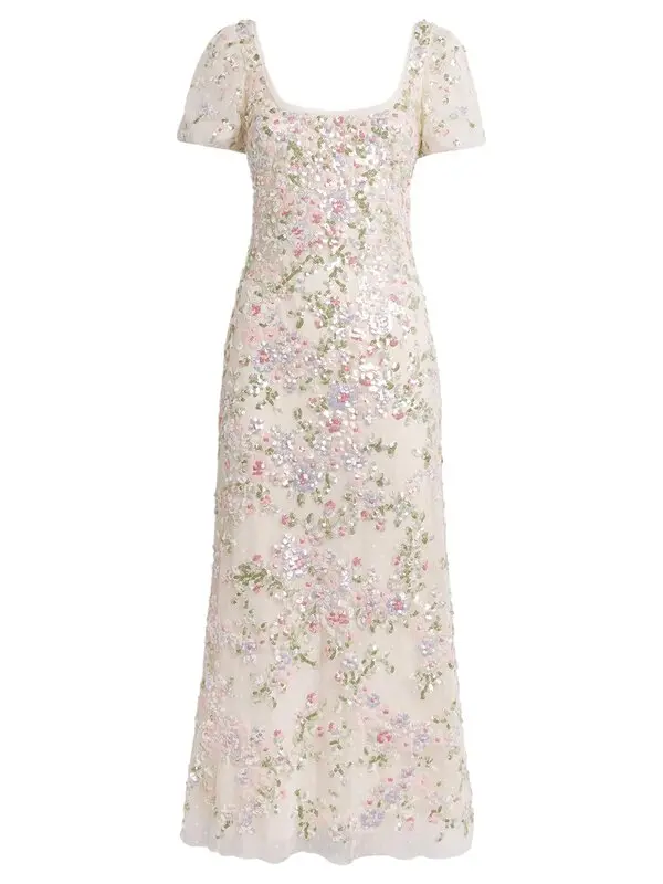 NEEDLE & THREAD Dream Garland Sequin Gown - Pink