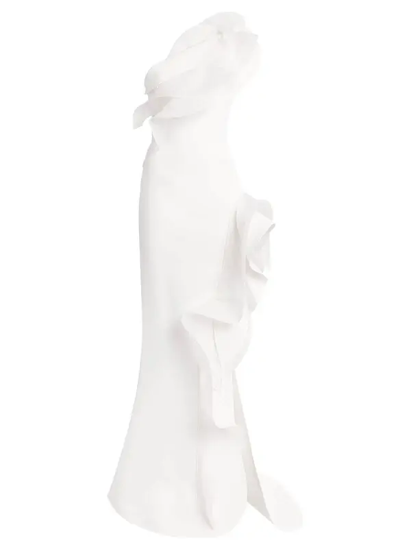 Maticevski Ruffle-trim Excitement Gown - White
