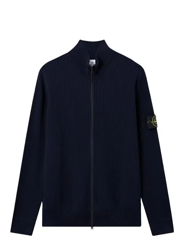 Stone Island Cotton Zippered Knitwear - Blue
