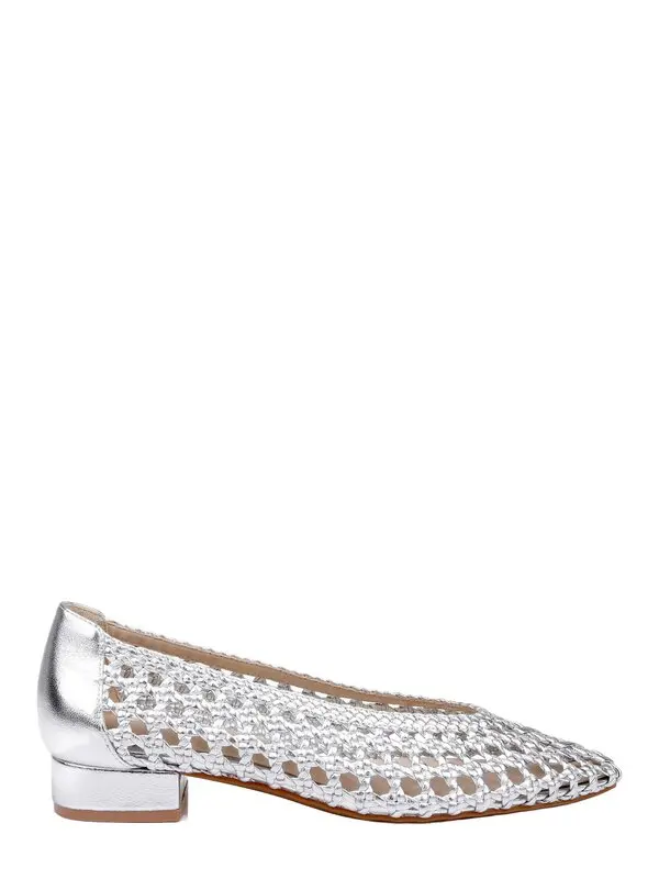 L'Agence Alsace Ballet Flat - Silver Leather