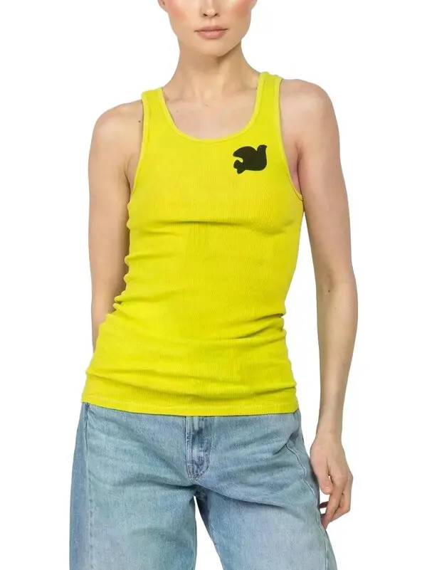 FREECITY Graphic Ribbed Tank Top - Yellow