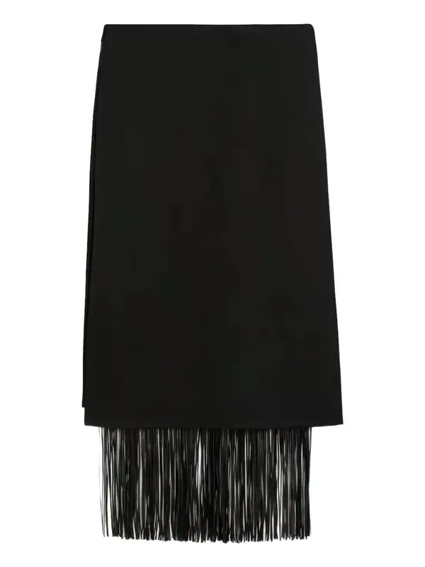 Sportmax Hiberis Fringed Midi Skirt - Black