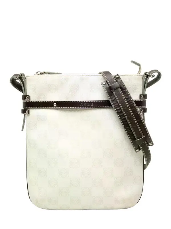 Loewe Anagram Coated Canvas Crossbody Bag - White