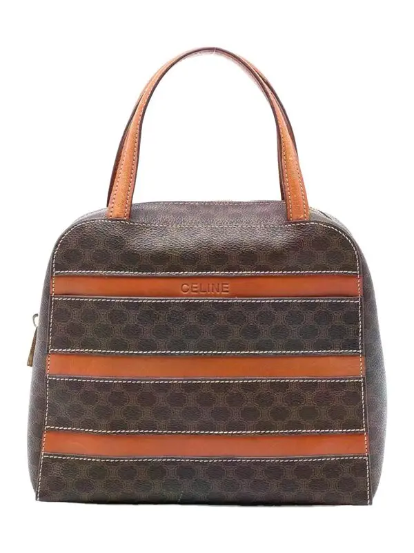 Celine 1997 Macadam Coated Canvas Handbag - Brown
