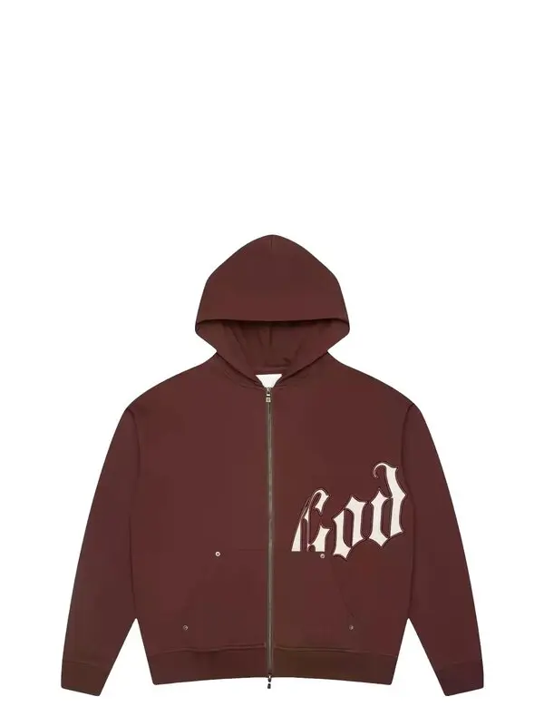 GODSPEED Logo Zip Hoodie - Brown