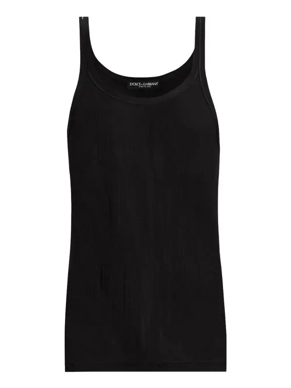 Dolce & Gabbana Ribbed Tank Top - Black