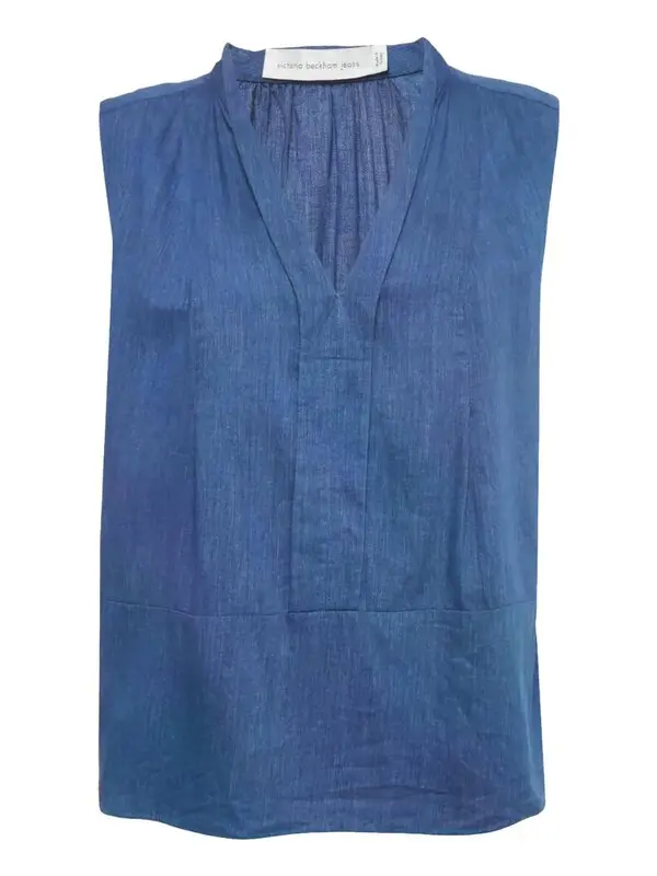Victoria Beckham V-neck Sleeveless Blouse - Blue