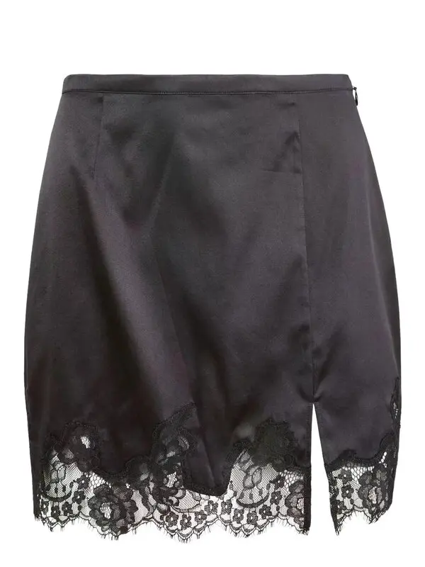 Fleur Du Mal Juliet Lace Slip Mini Skirt - Black