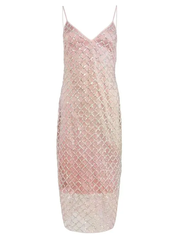 Fleur Du Mal Embellished Midi Dress - Pink