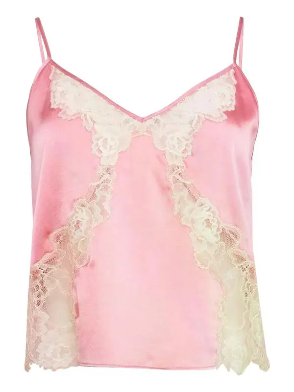 Fleur Du Mal Lace Trimmed Top - Pink