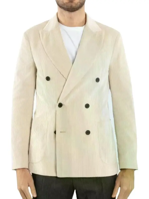 DRUMOHR Double-breasted Corduroy Jacket - Neutrals