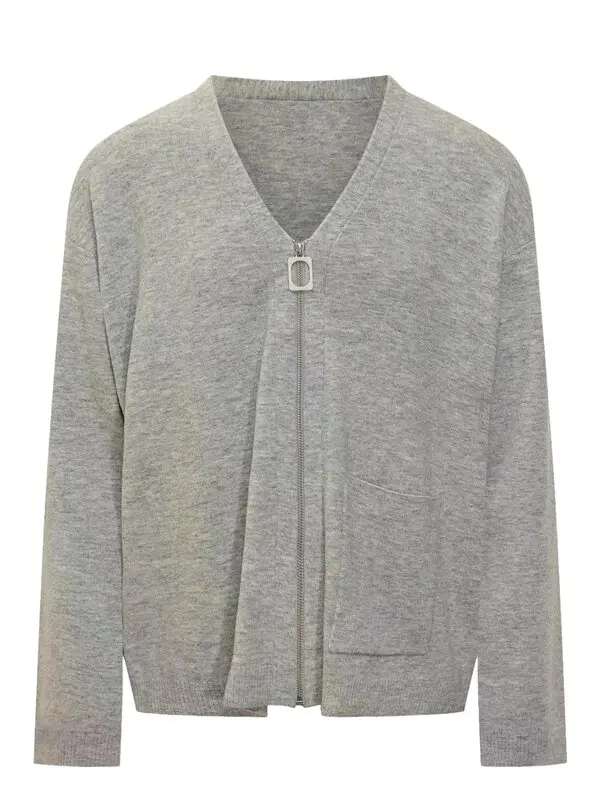 JW Anderson Zip-up V-neck Cardigan - Grey