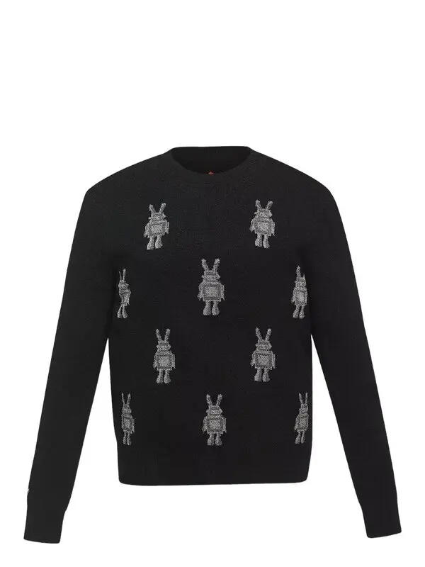 Mcm Graphic Jacquard Sweater - Black