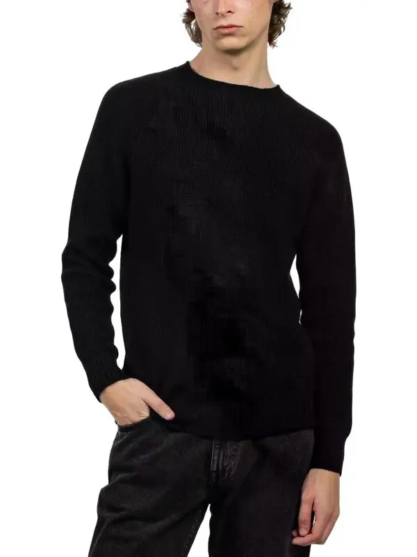 GRAN SASSO Crew-neck Cashmere Sweater - Black