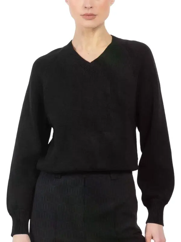 HIGH SPORT Veronica V-neck Sweater - Black