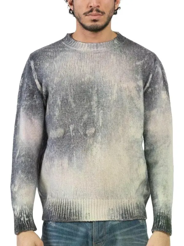 Avant Toi Ombre-effect Crew-neck Sweater - Grey