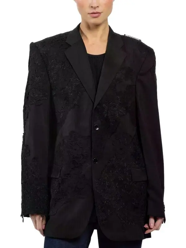 1/OFF Lace Single-breasted Blazer - Black