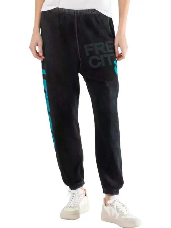 FREECITY Graphic-print Track Pants - Black
