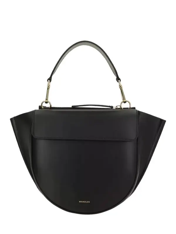 WANDLER Small Hortensia Leather Tote Bag - Black