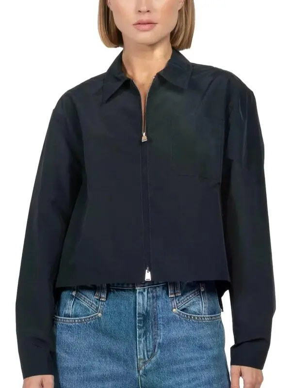 Simkhai Edison Lace-panel Zip-fastening Shirt - Blue