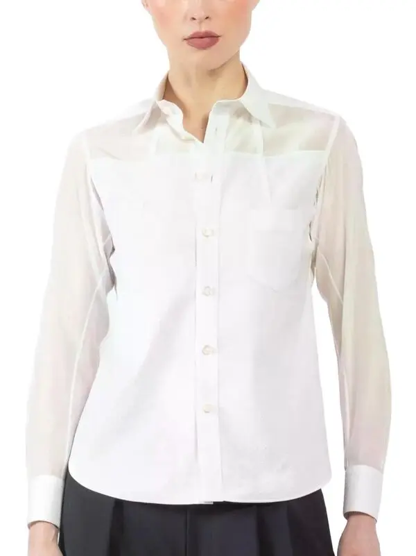 SHIRO SAKAI Sheer Pocket Shirt - White