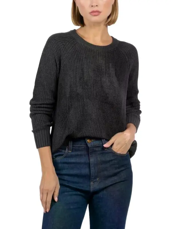 Autumn Cashmere Ribbed Frayed-hem Sweater - Grey