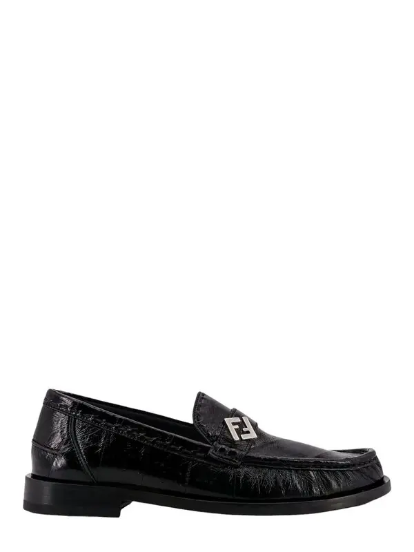 Fendi Missina Leather Loafers - Black