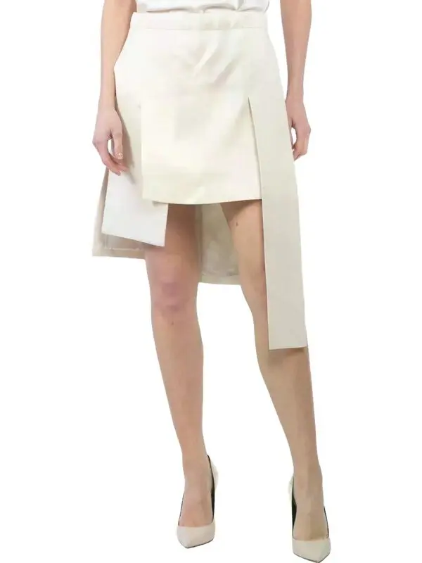 SETCHU Asymmetrical-panel Skirt - Neutrals