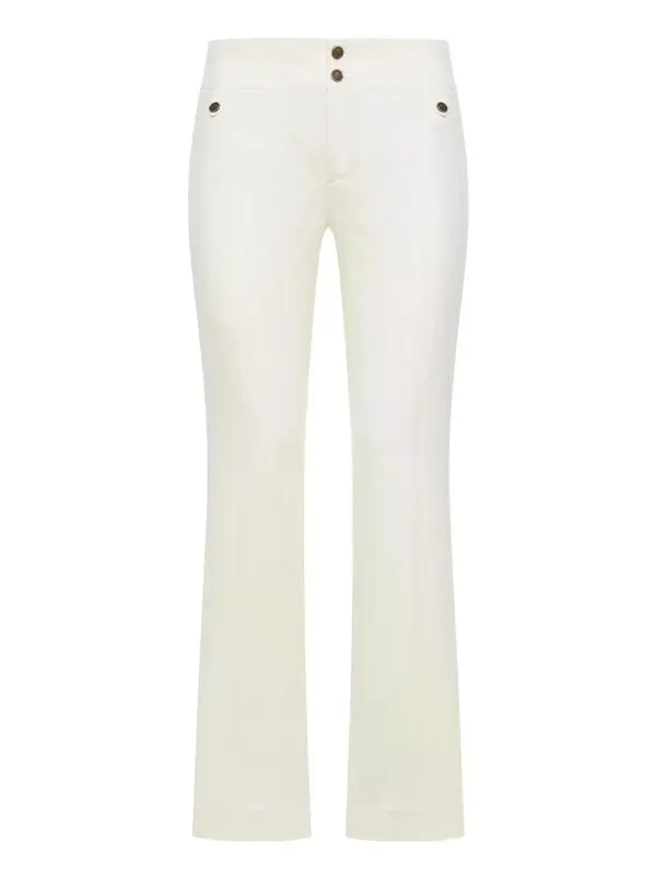 Etro Button-detailed Flare Trousers - Neutrals