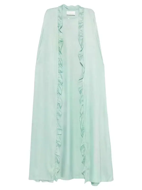 REEM AL DHAHERI Sleeveless Maxi Dress With Cape - Green