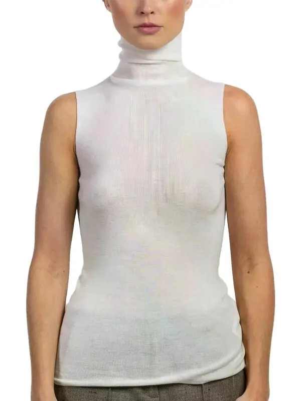 Dorothee Schumacher Sleeveless Turtleneck Top - White