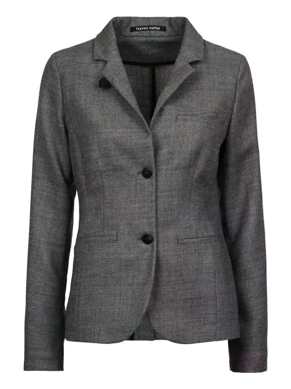 HANNES ROETHER Buttoned Notched-lapels Blazer - Grey