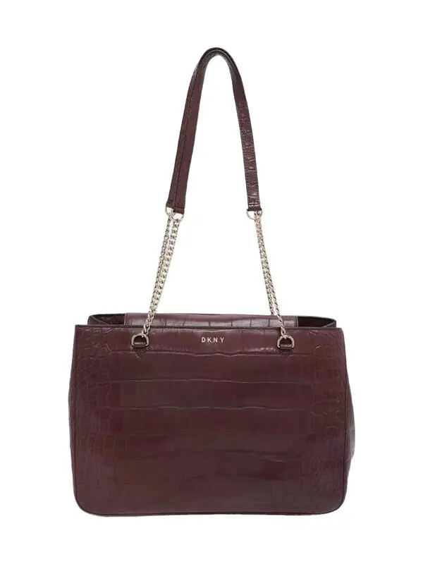 Dkny Embossed Chain Bag - Brown
