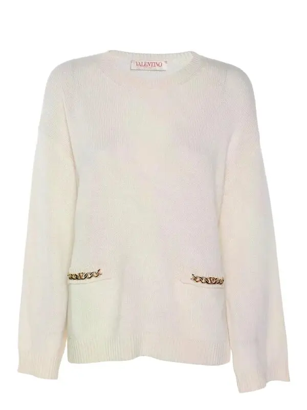 Valentino Garavani Cashmere Crewneck Sweater - Neutrals
