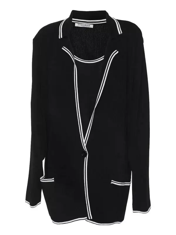 Marina Rinaldi Buttoned Cardigan - Black