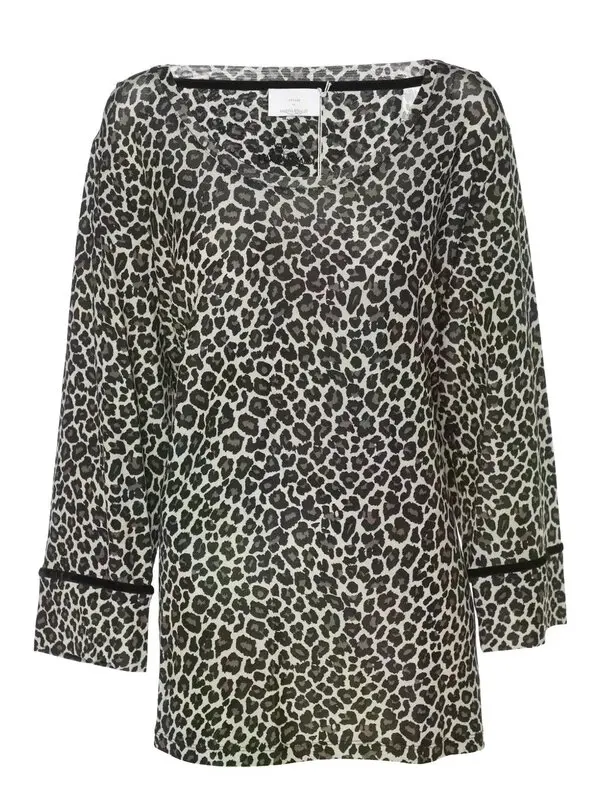 Marina Rinaldi Animal-print Tunic - Grey