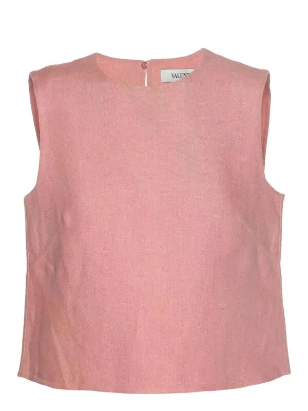 Valentino Garavani Sleeveless Linen Top - Pink