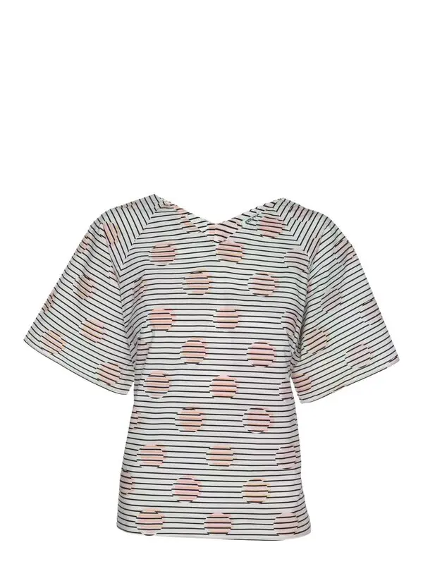 Kenzo Polka Dot And Stripe Print T-shirt - White