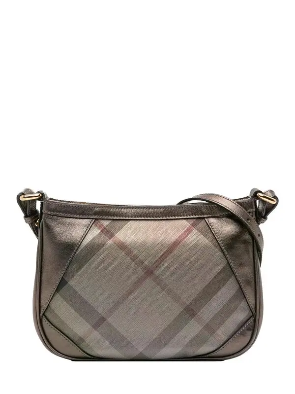 Burberry Supernova Check Canvas And Metallic Leather Crossbody Bag - Brown