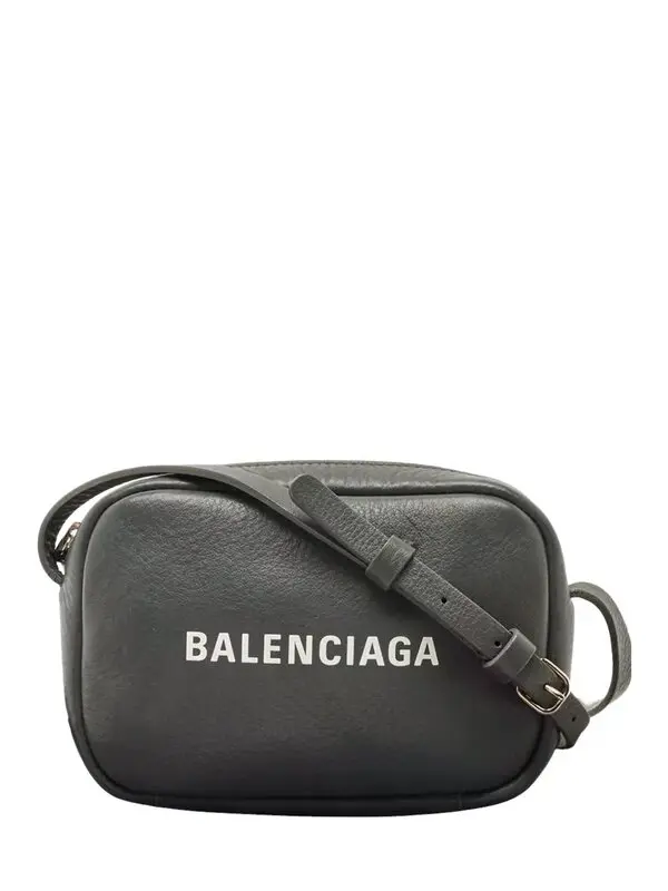 Balenciaga Leather Logo-detail Shoulder Bag - Grey
