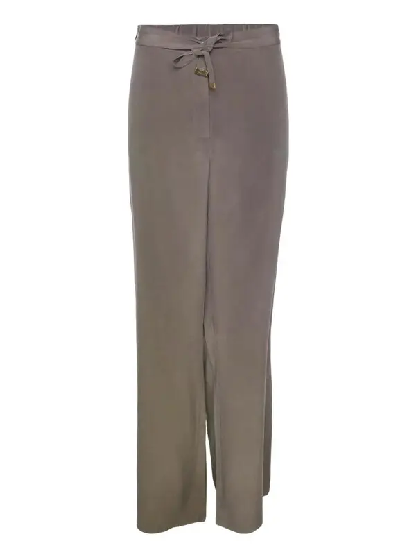 Marina Rinaldi Drawstring Wide-leg Trousers - Grey