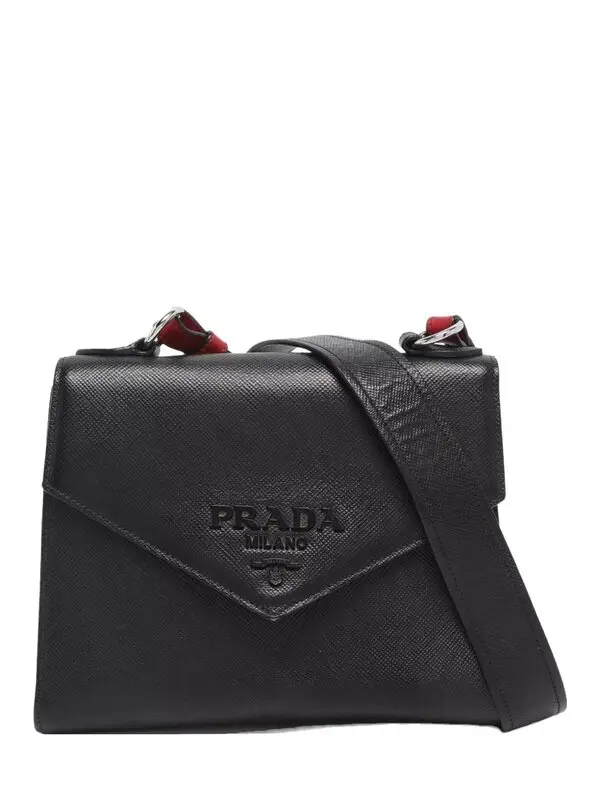 Prada Monochrome Leather Shoulder Bag - Black
