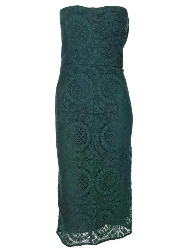 Burberry Lace-overlay Strapless Dress - Green