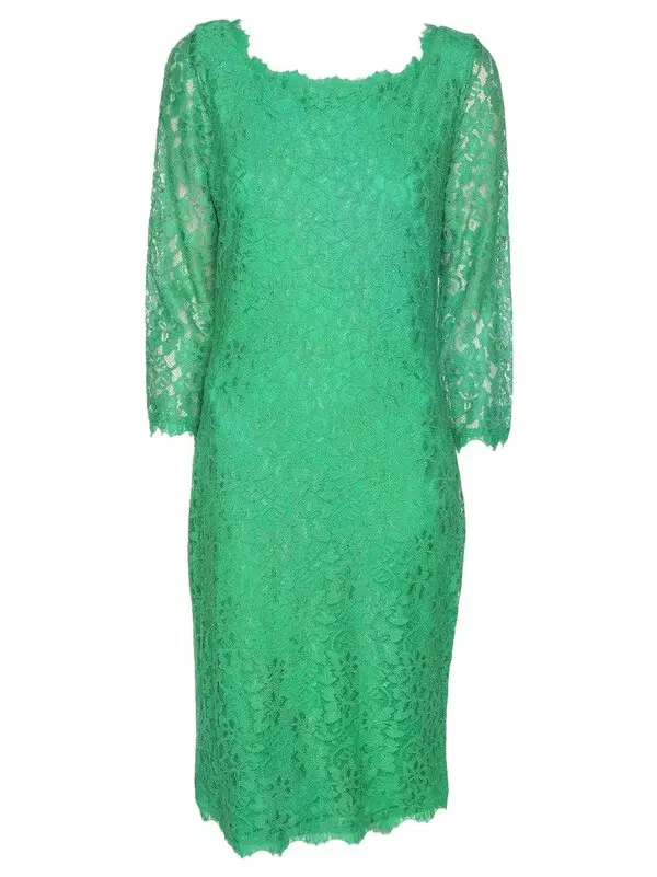 Diane Von Furstenberg Lace Full-sleeve Midi Dress - Green