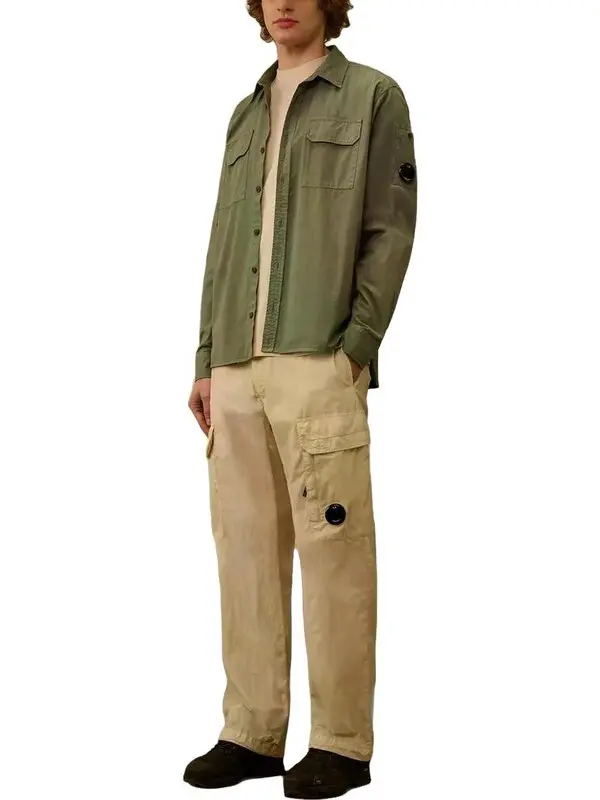 C.P. COMPANY Organic Gabardine Long-sleeve Lens Shirt - Grey