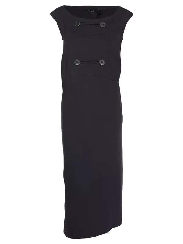 Marina Rinaldi Sleeveless Buttoned Dress - Blue