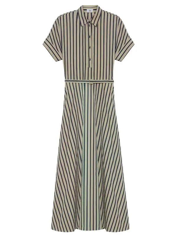 Adam Lippes Sadie Striped Poplin Maxi Dress - Neutrals
