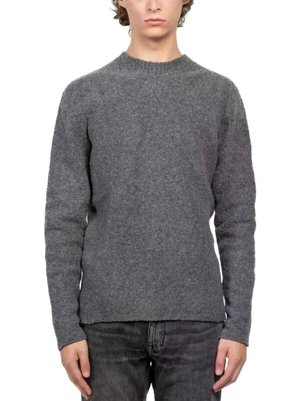 HANNES ROETHER Mock-neck Long Sleeve Sweater - Grey